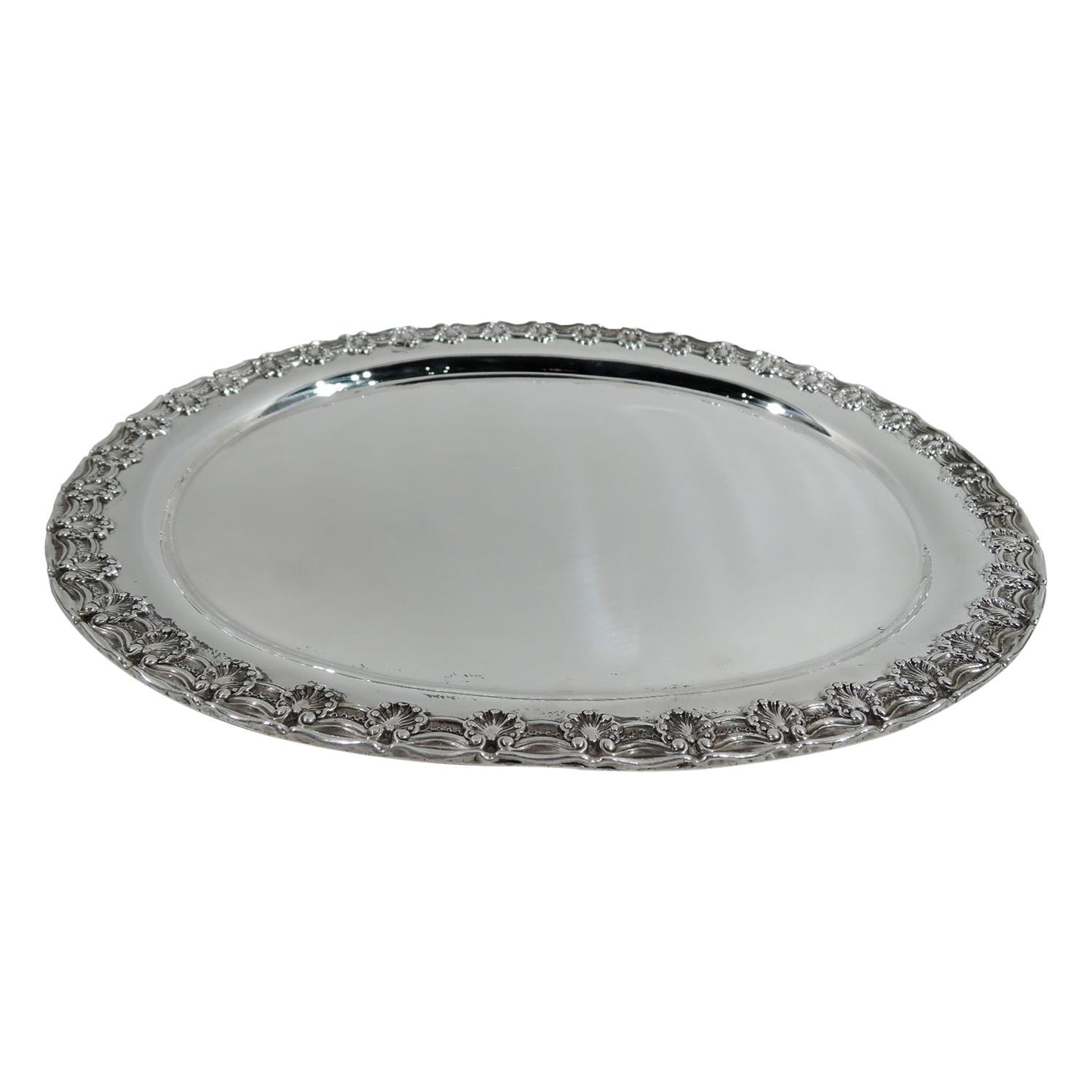 Antique Tiffany Sterling Silver Tray in English King Pattern For Sale ...