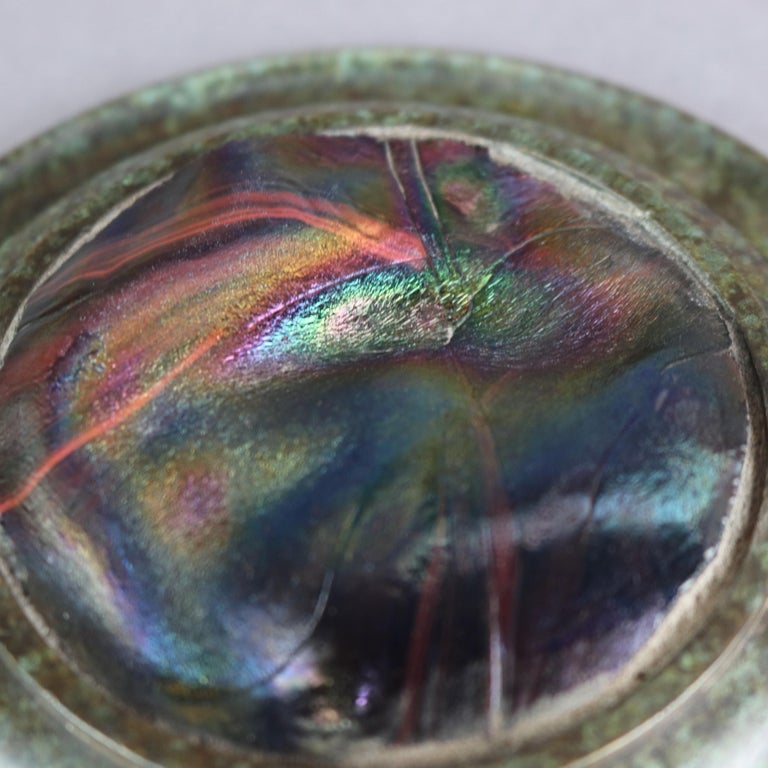 Bronze and Art Glass Paperweight after Tiffany Studios, 20th C at 1stDibs