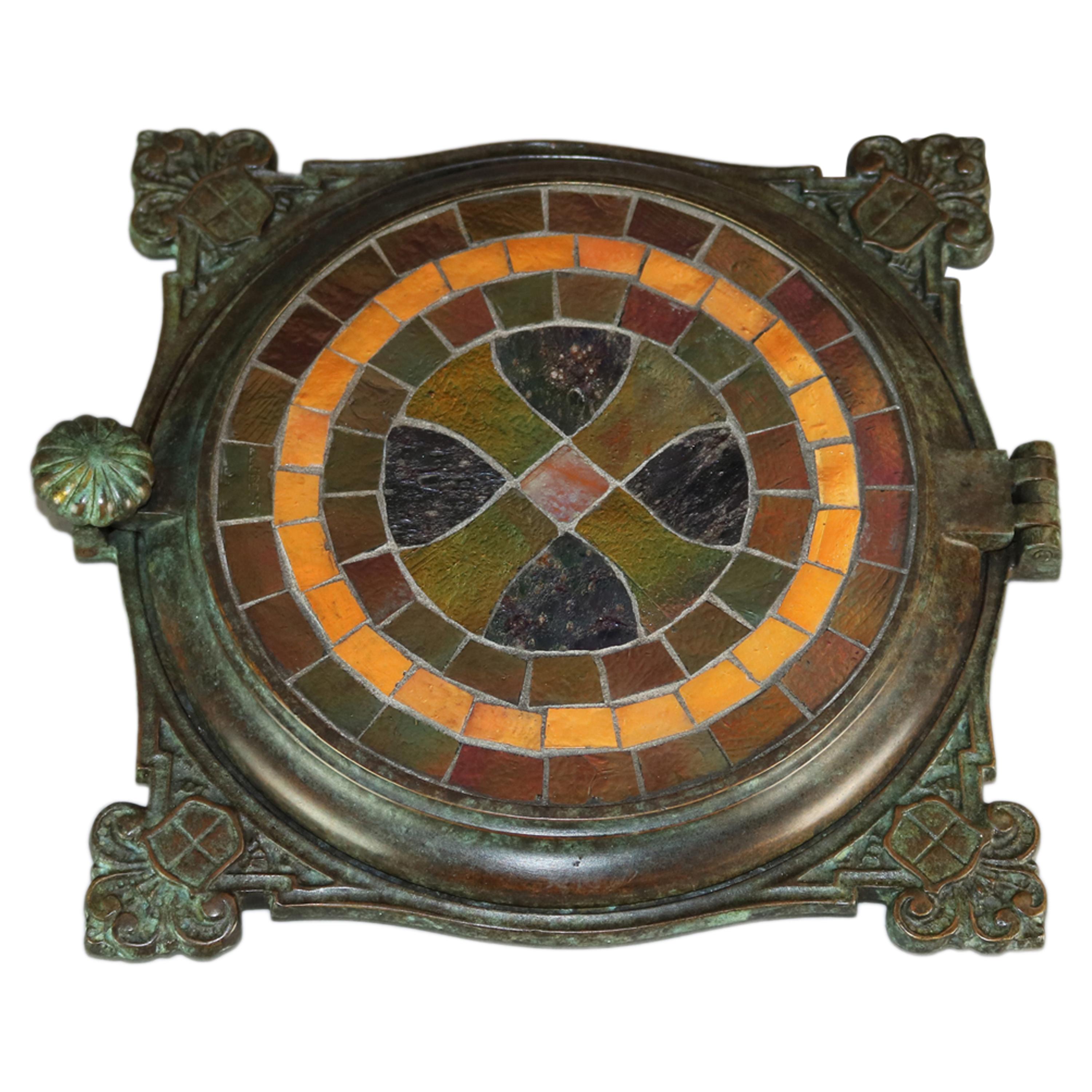 Antique Tiffany Studios Mosaic Favrile Glass and Bronze Celtic Cross ...