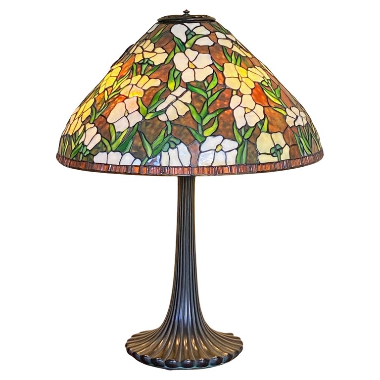 Antique Tiffany Style Leaded Glass Table Lamp at 1stDibs