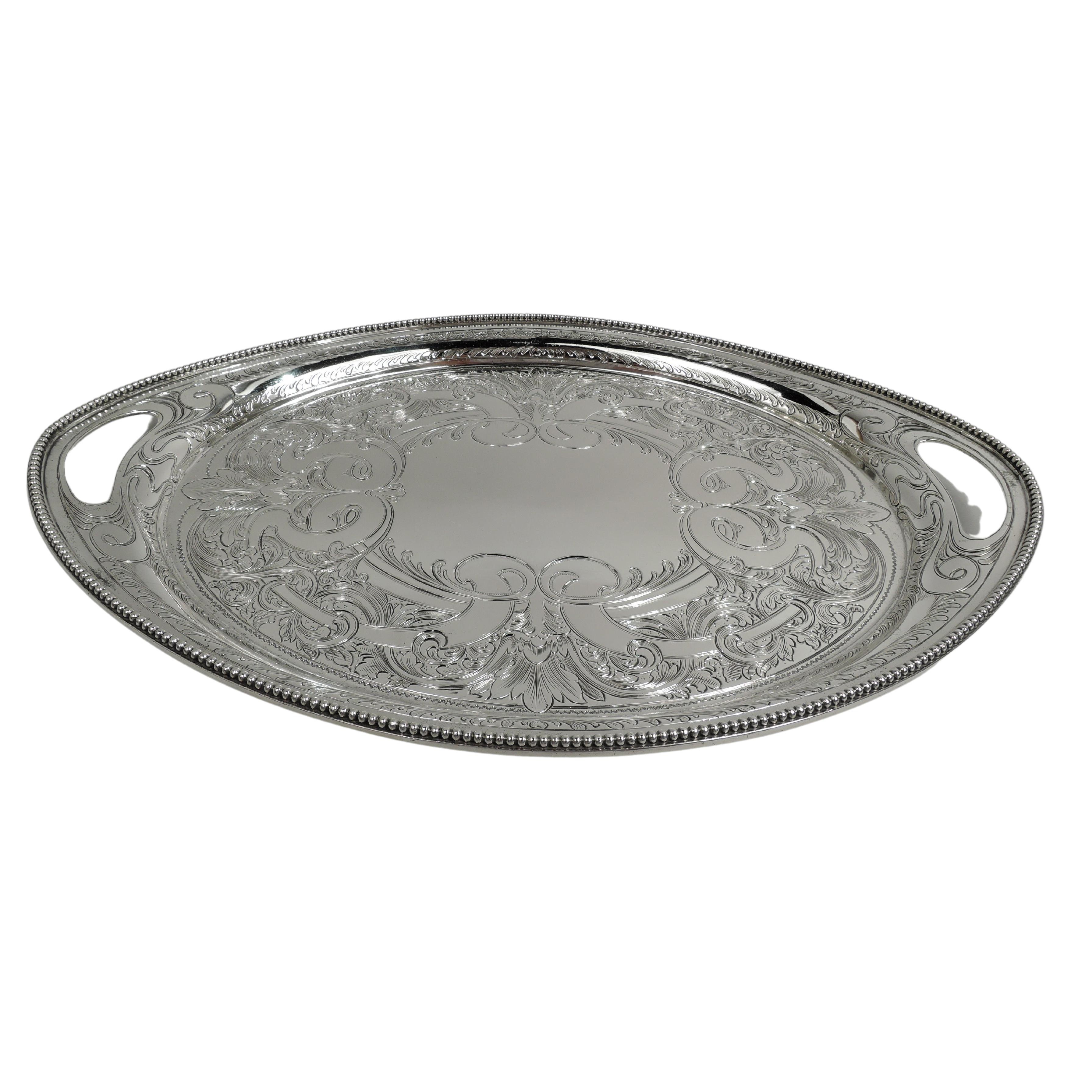 Large French Belle Époque Classical Silver Tray by Cardeilhac For Sale ...