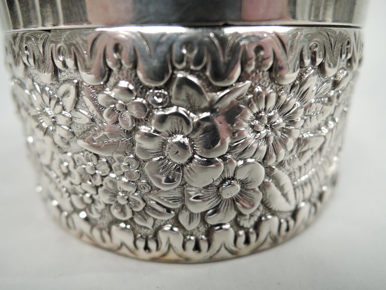 Antique Tiffany Victorian Repousse Sterling Silver Trinket Box For Sale ...
