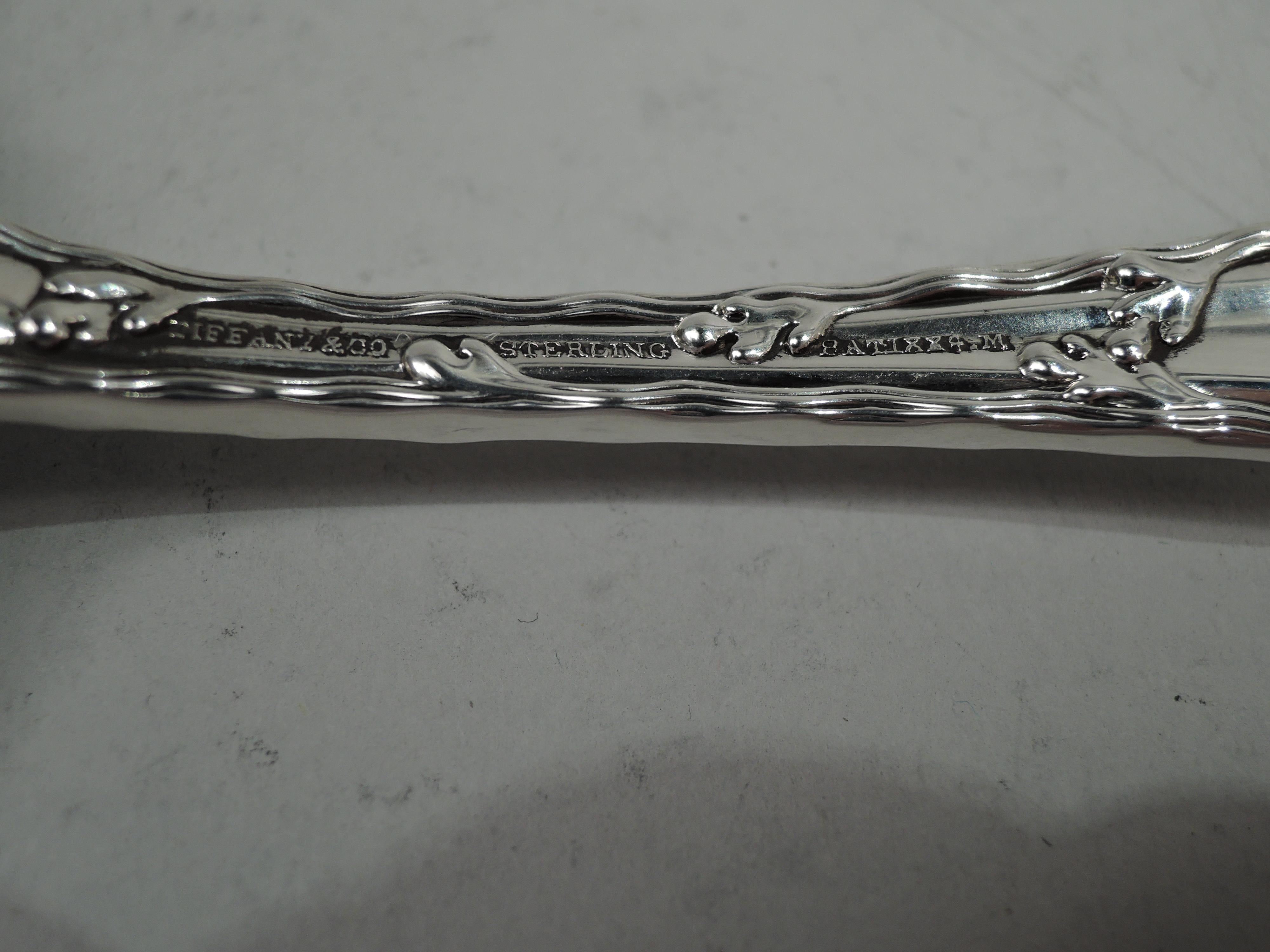 Antique Tiffany Wave Edge Sterling Silver Waffle Server For Sale at 1stDibs