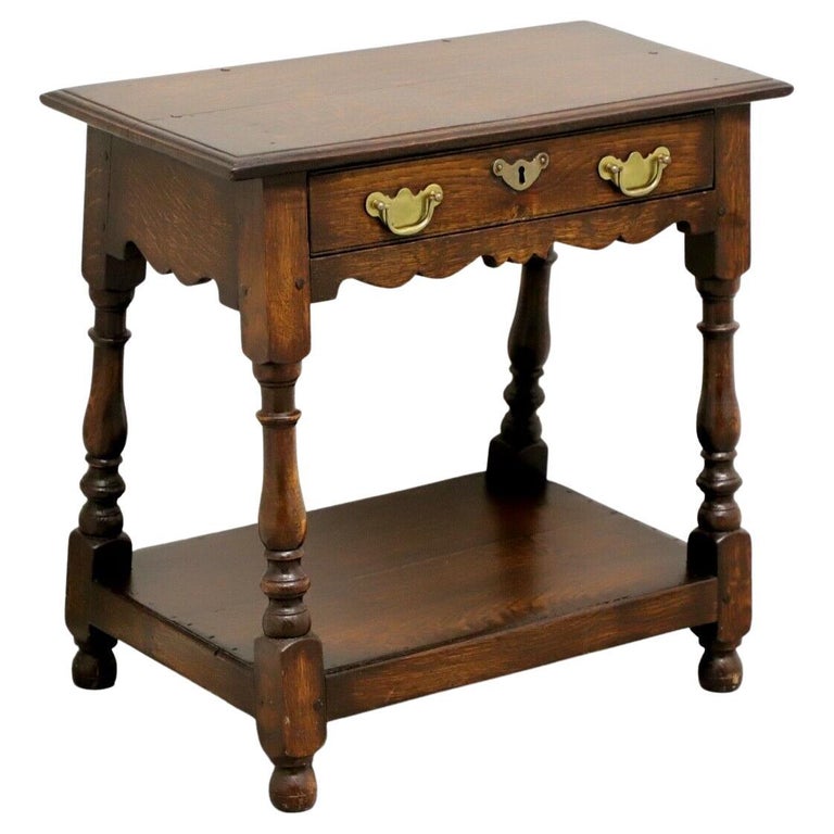 Antique Tiger Oak Colonial Accent Table For Sale at 1stDibs