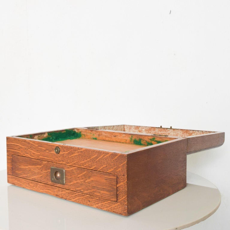 Antique Tiger Oak Wood Jewelry Box for Keepsake Money or Stash at ...