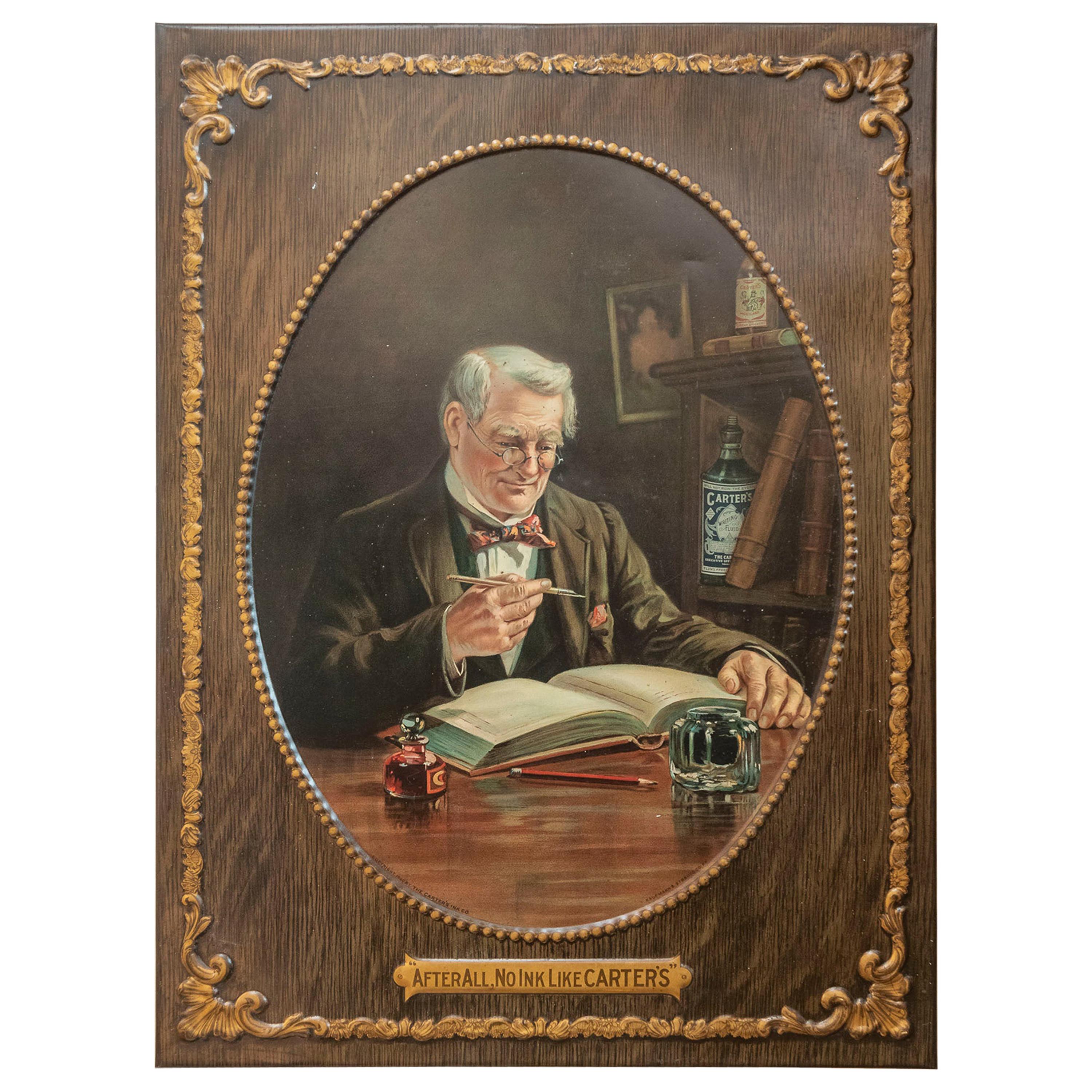 Antique Tin Sign, Carter Ink Co. "After All.No Ink Like Carter's, circa ...
