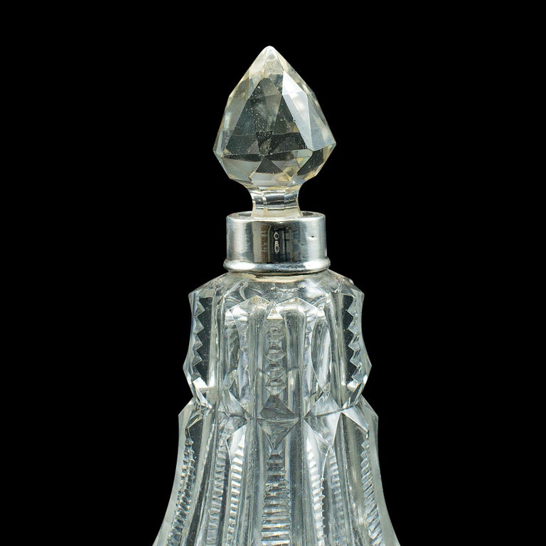 Antique Tipple Decanter, English, Glass, Silver, Small Spirit Vessel ...
