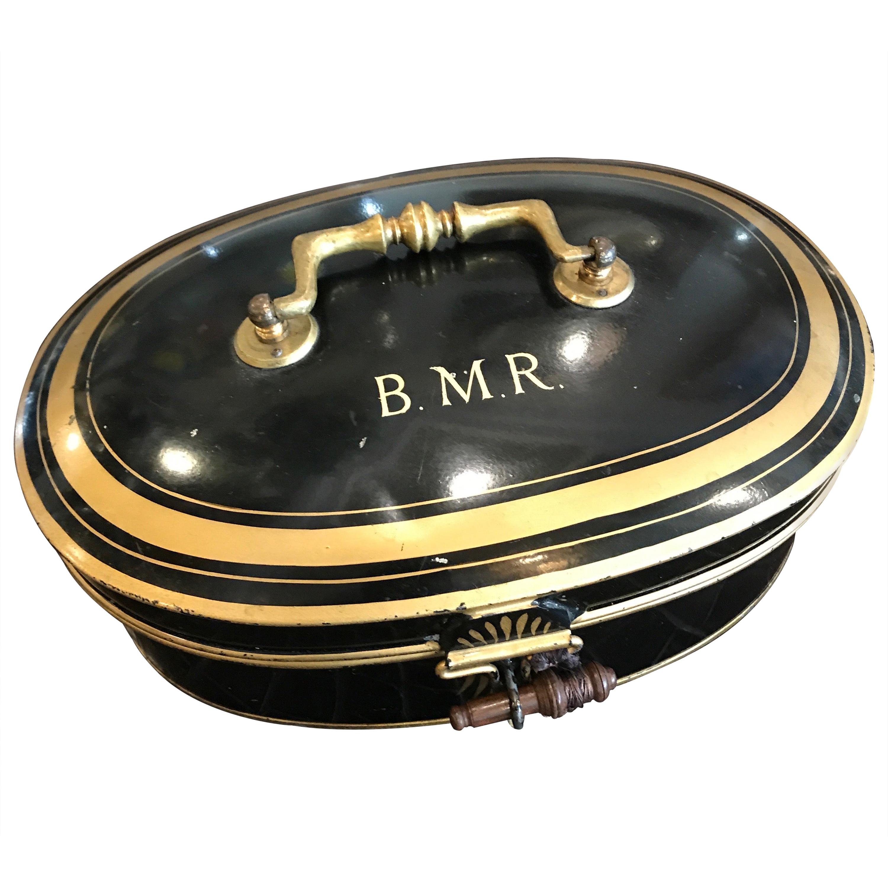 Antique Tole Magistrate Wig Box at 1stDibs | wig boxes, vintage wig box