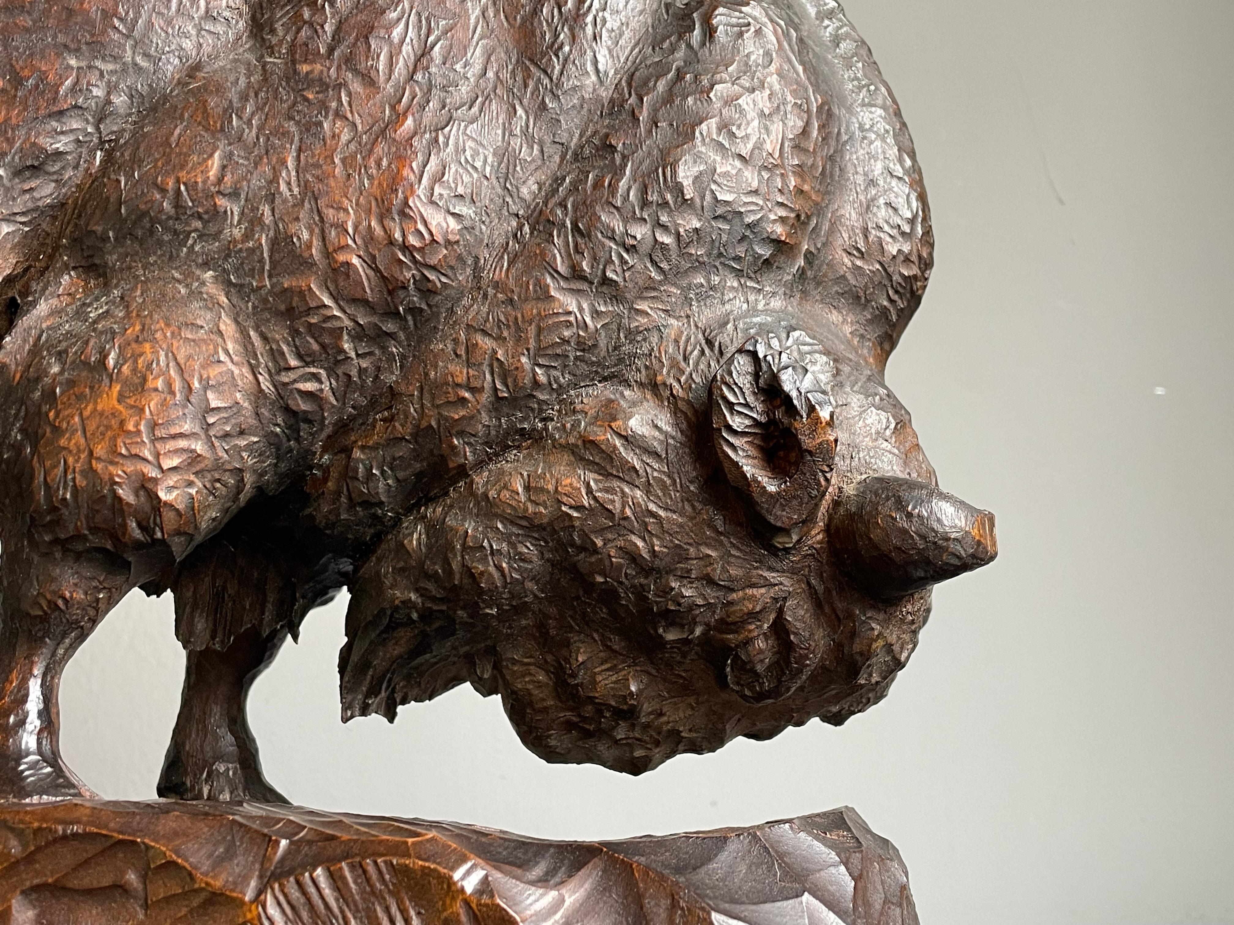 Antique and Top Quality Hand Carved Wooden American Buffalo / Bison ...