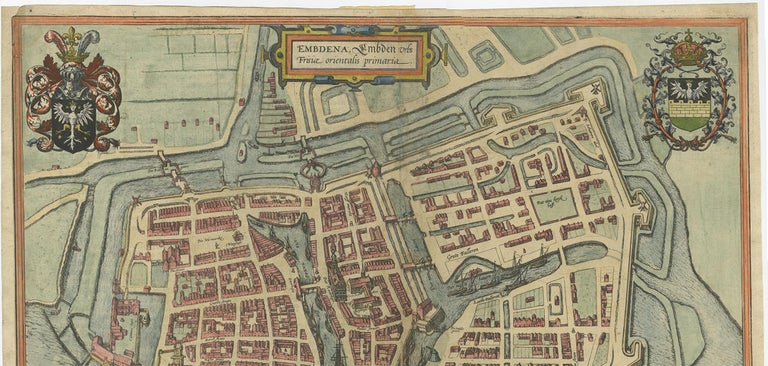 Antique Town Plan of Emden ‘Germany’ by Braun and Hogenberg, 1597 For ...