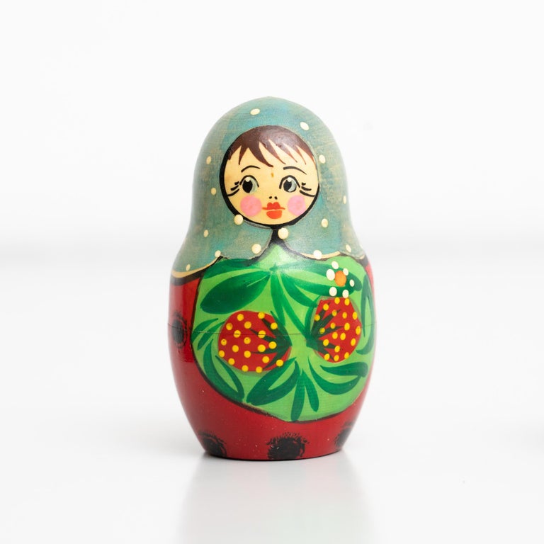 Antique Traditional Hand-Painted Wooden Russian Doll, circa 1960 For ...