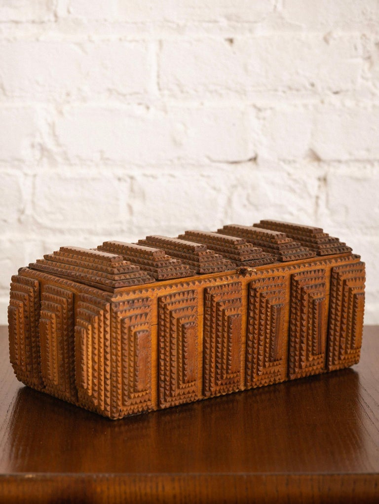 Antique Tramp Art Box at 1stDibs