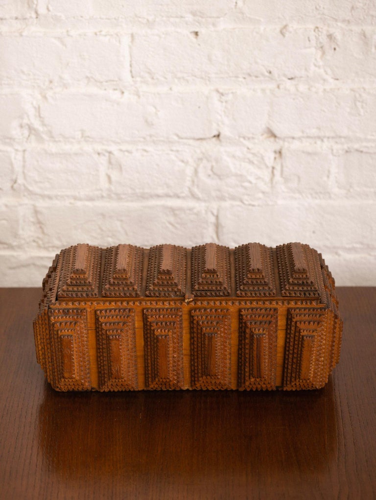 Antique Tramp Art Box at 1stDibs