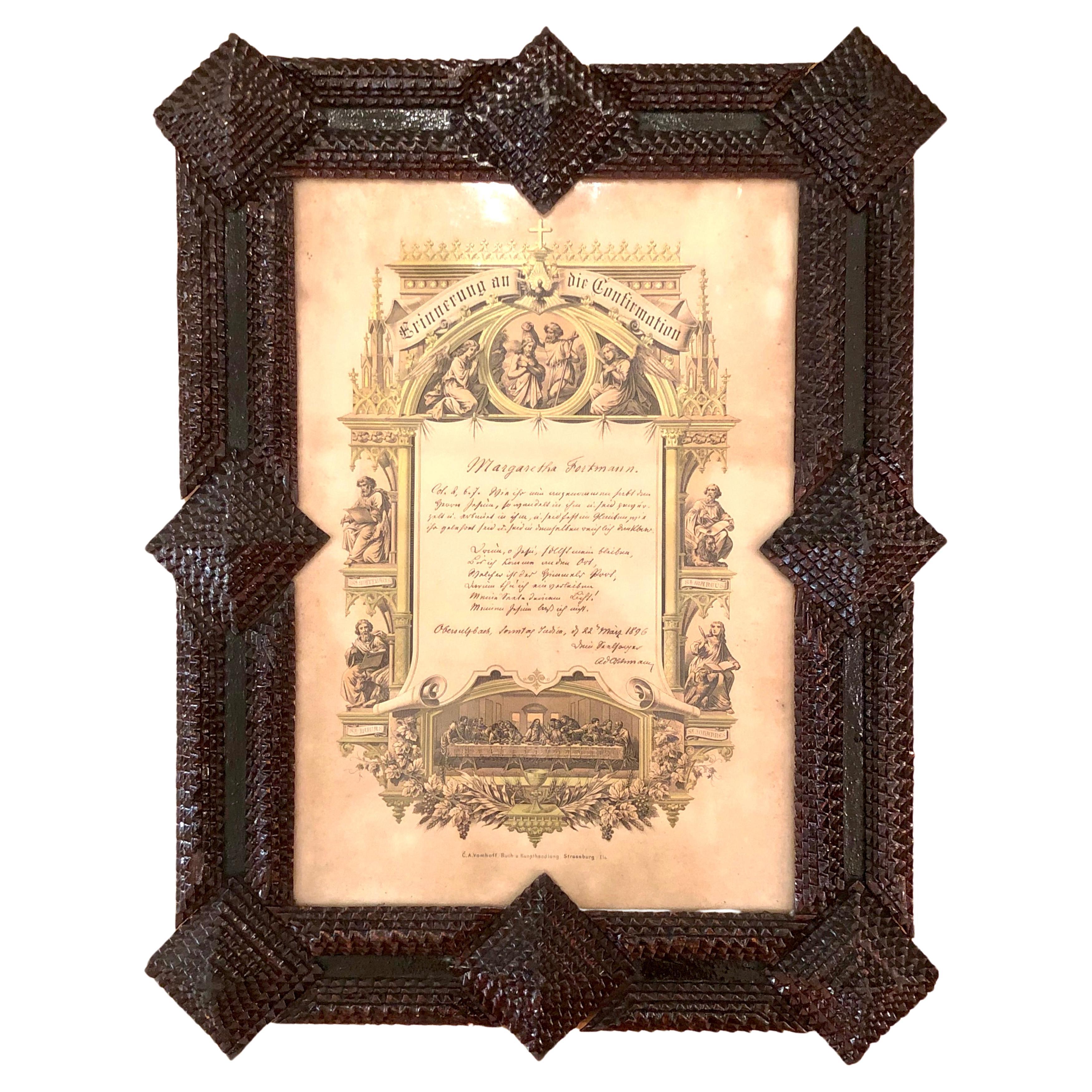 Gilded Tramp Art Heart Shaped Frame at 1stDibs