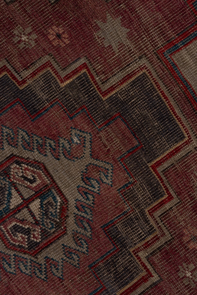 Antique Transcaucasian Rug, Colorful Palette, Purple Borders ...