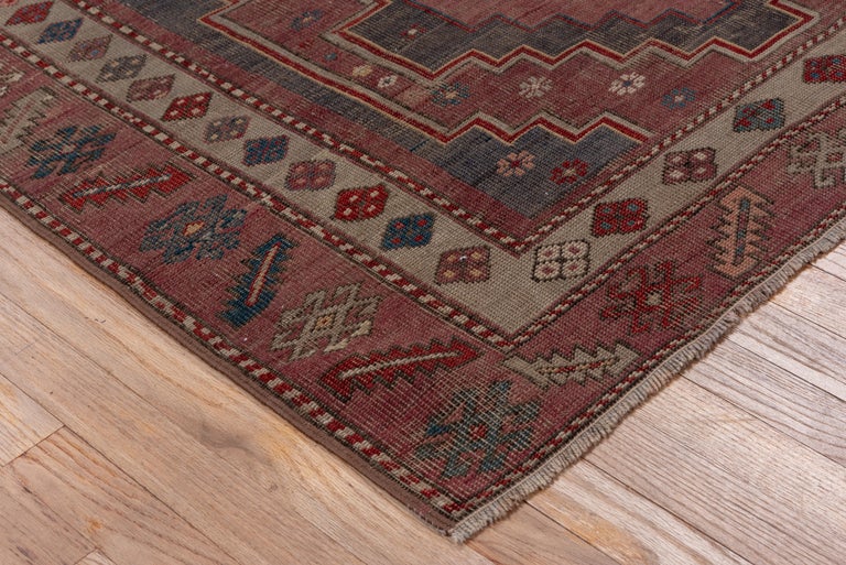 Antique Transcaucasian Rug, Colorful Palette, Purple Borders ...