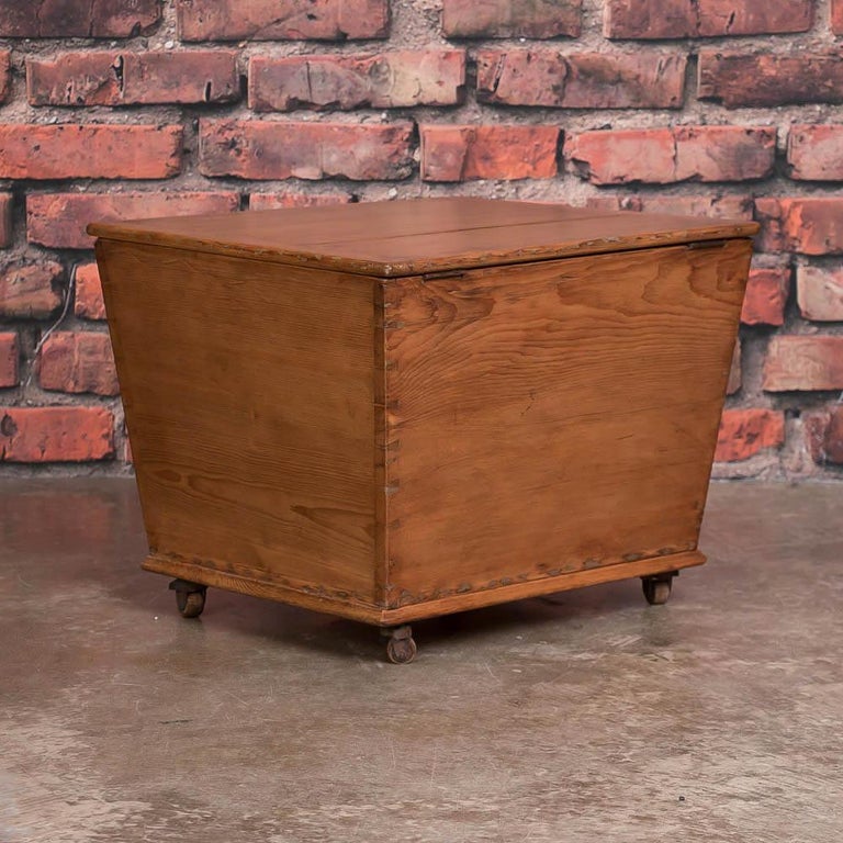 Antique Trapezoidal Pine Small Trunk or Box at 1stdibs