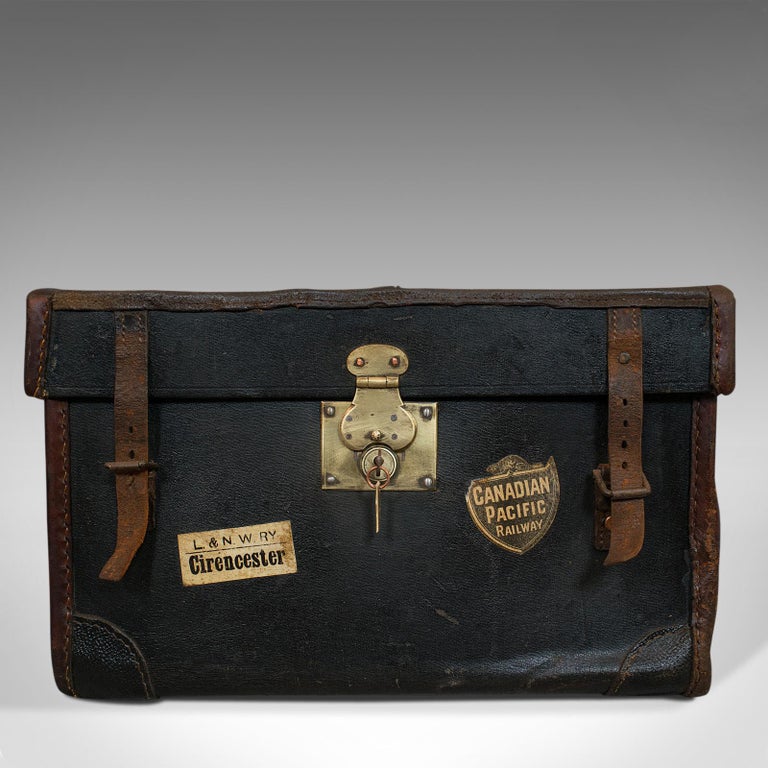 Antique Travel Trunk, English, Personal Carriage Chest, Hatbox, circa ...