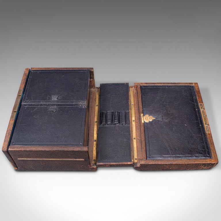 Antique Travelling Vanity Box, English, Campaign Correspondence Case ...
