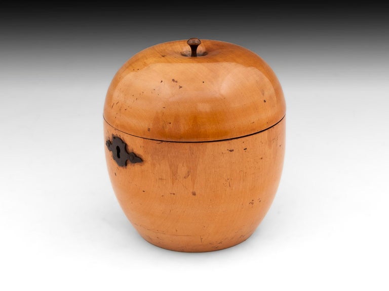 Antique Treen Fruit Apple Tea Caddy For Sale at 1stDibs