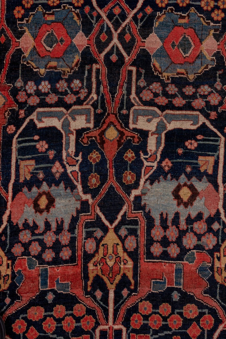 Antique Tribal Colorful Bidjar Carpet, All-Over Navy Pattern, Colorful ...