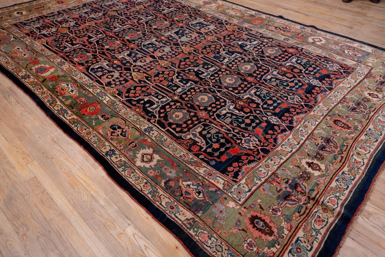 Antique Tribal Colorful Bidjar Carpet, All-Over Navy Pattern, Colorful ...