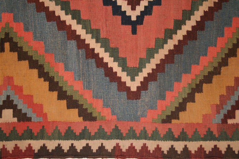 Antique Tribal Geometric Design Kilim Rug For Sale at 1stDibs