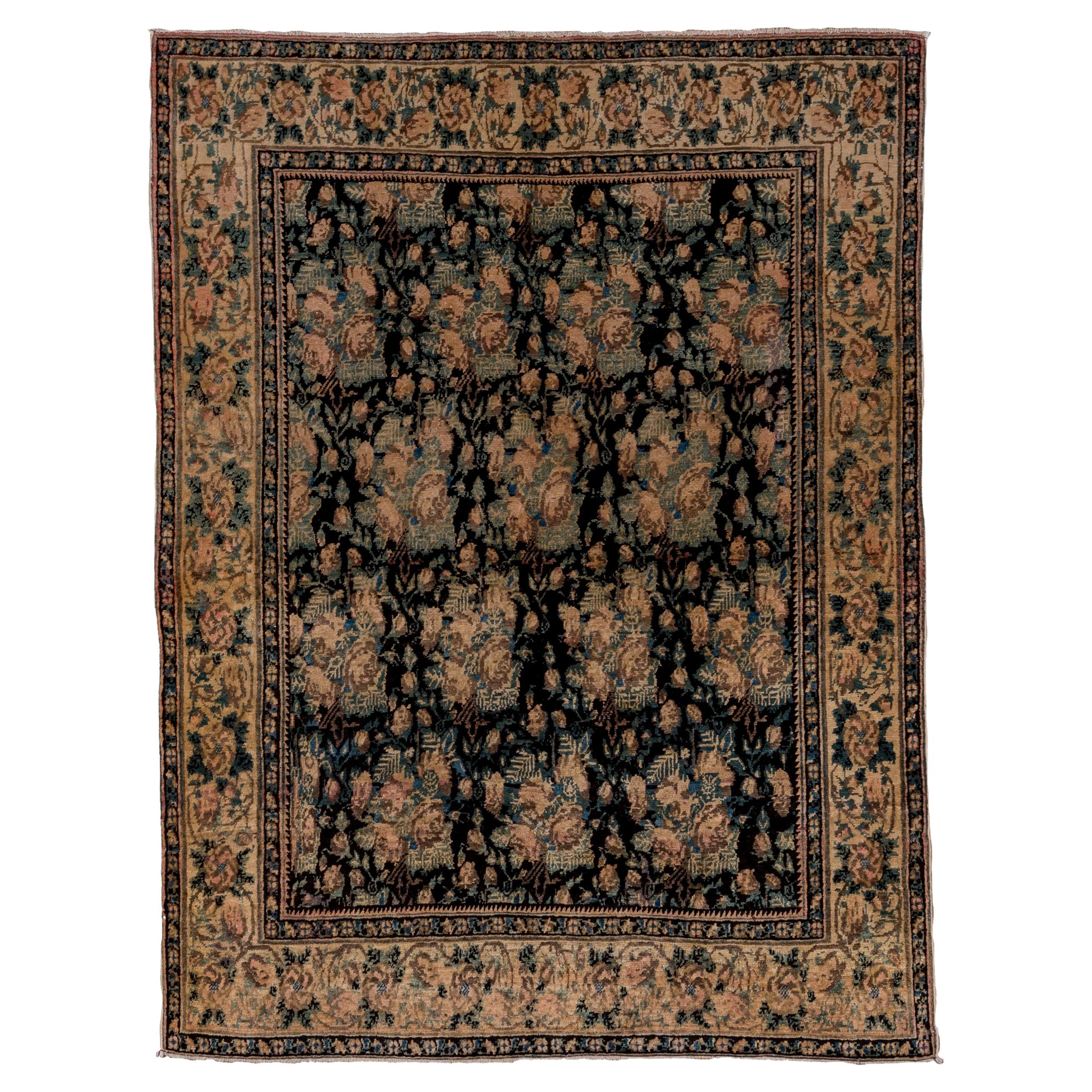 Antique Tribal Persian Varamin Rug, Colorful Palette, Allover Field ...