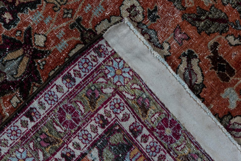 Antique Tribal Persian Varamin Rug, Colorful Palette, Allover Field ...