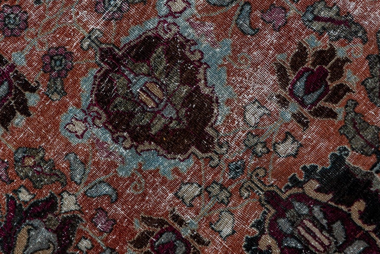 Antique Tribal Persian Varamin Rug, Colorful Palette, Allover Field ...