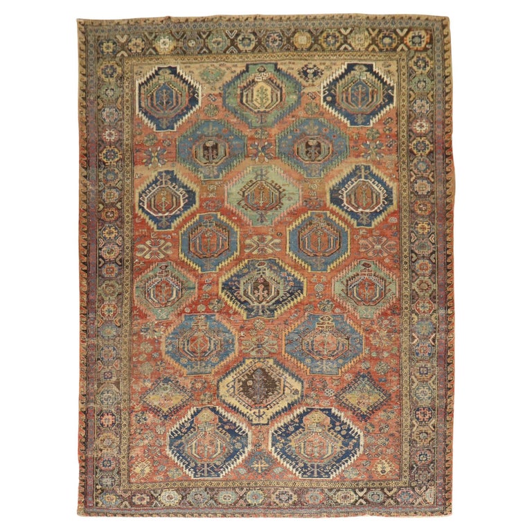 Antique Tribal Soumac Room Size Rug For Sale at 1stDibs