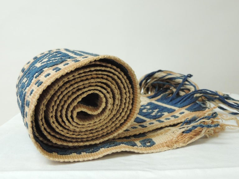 Antique Tribal Yellow and Blue Woven Turkish Sash For Sale at 1stDibs ...