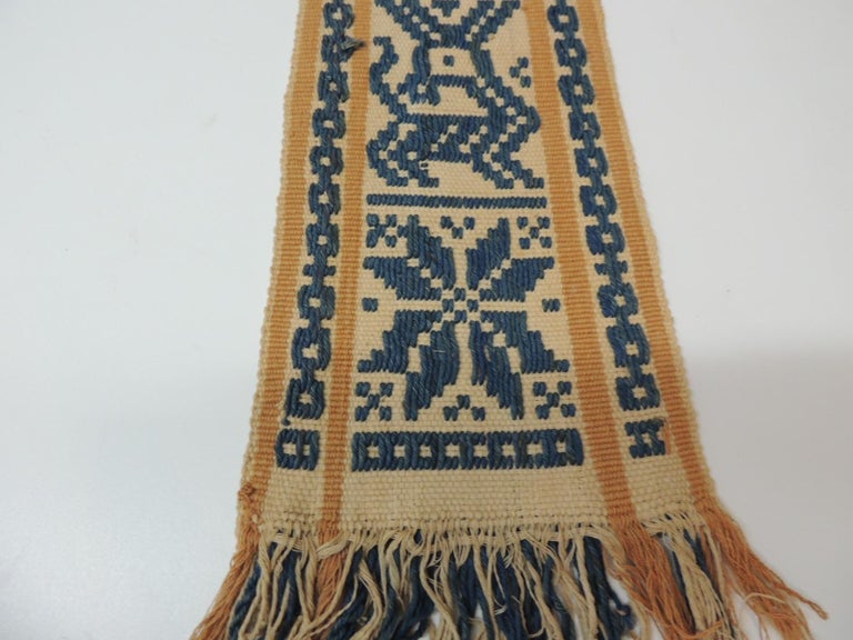 Antique Tribal Yellow and Blue Woven Turkish Sash For Sale at 1stDibs ...