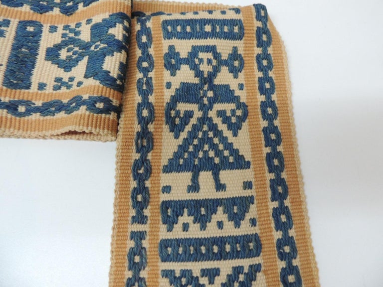 Antique Tribal Yellow and Blue Woven Turkish Sash For Sale at 1stDibs ...
