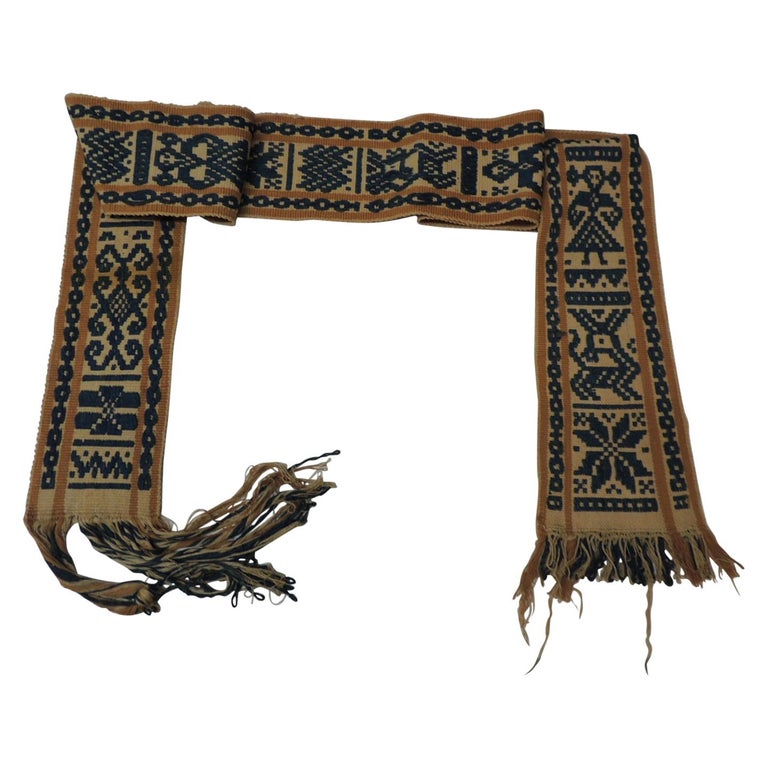 Antique Tribal Yellow and Blue Woven Turkish Sash For Sale at 1stDibs ...