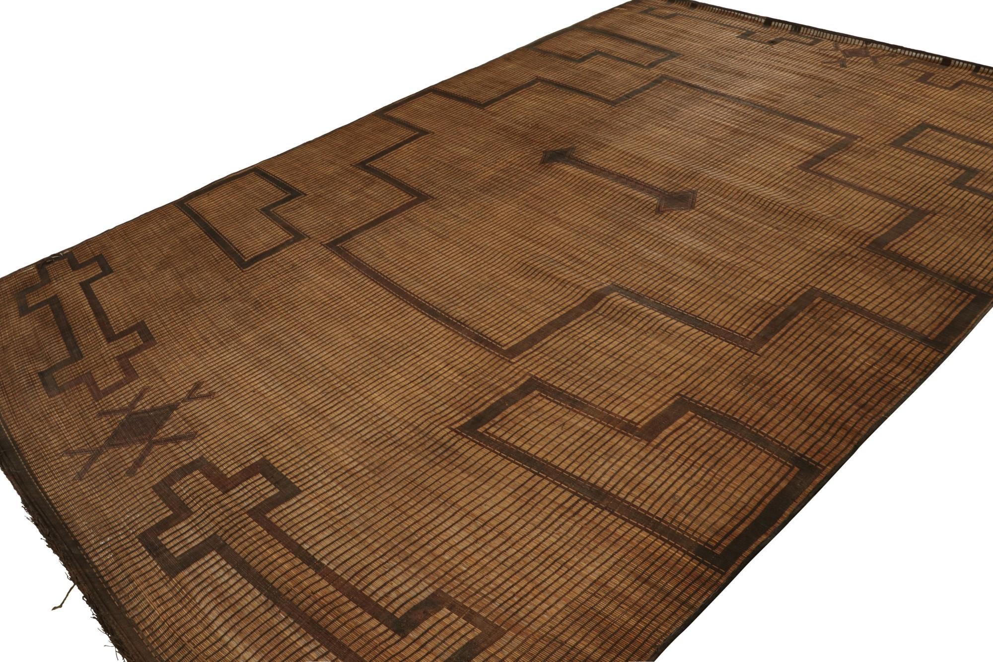 Antique Tuareg Mat Moroccan Rug with Brown Geometric Patterns, from Rug ...