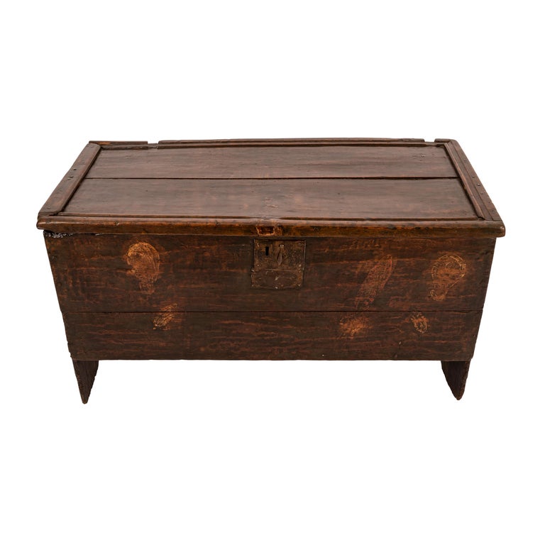 Antique Tudor Elizabethan Henry VIII Oak Sword Six Plank Coffer Chest ...