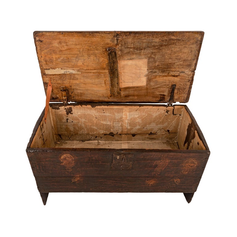 Antique Tudor Elizabethan Henry VIII Oak Sword Six Plank Coffer Chest ...