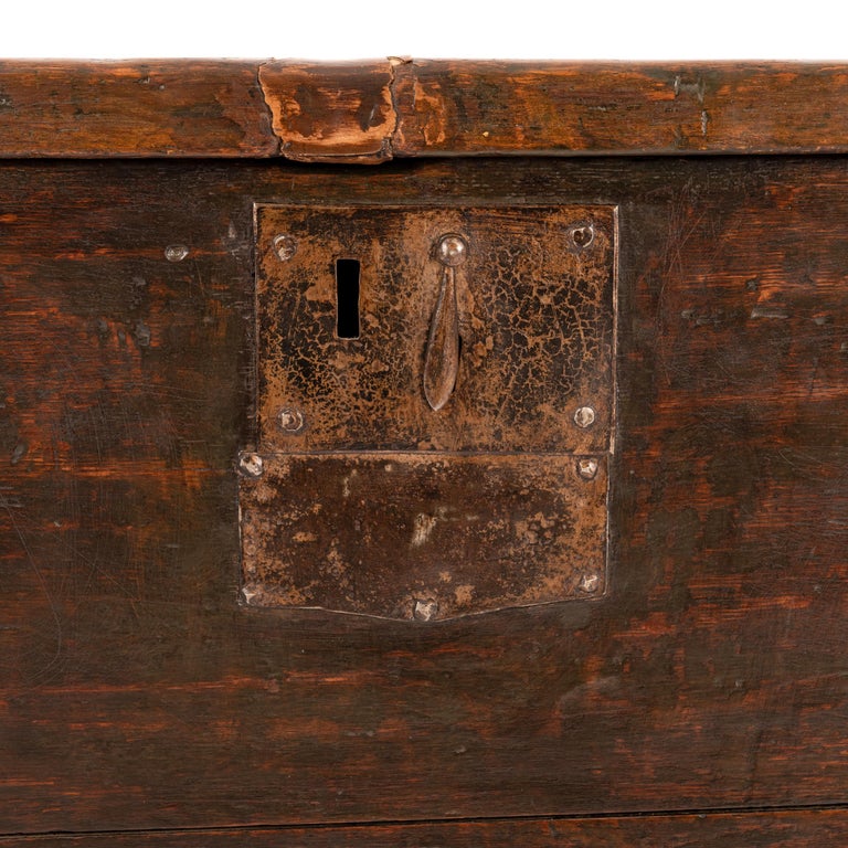 Antique Tudor Elizabethan Henry VIII Oak Sword Six Plank Coffer Chest ...