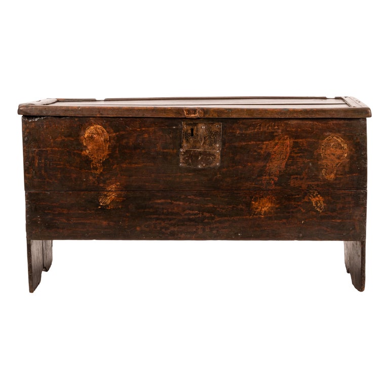 Antique Tudor Elizabethan Henry VIII Oak Sword Six Plank Coffer Chest ...