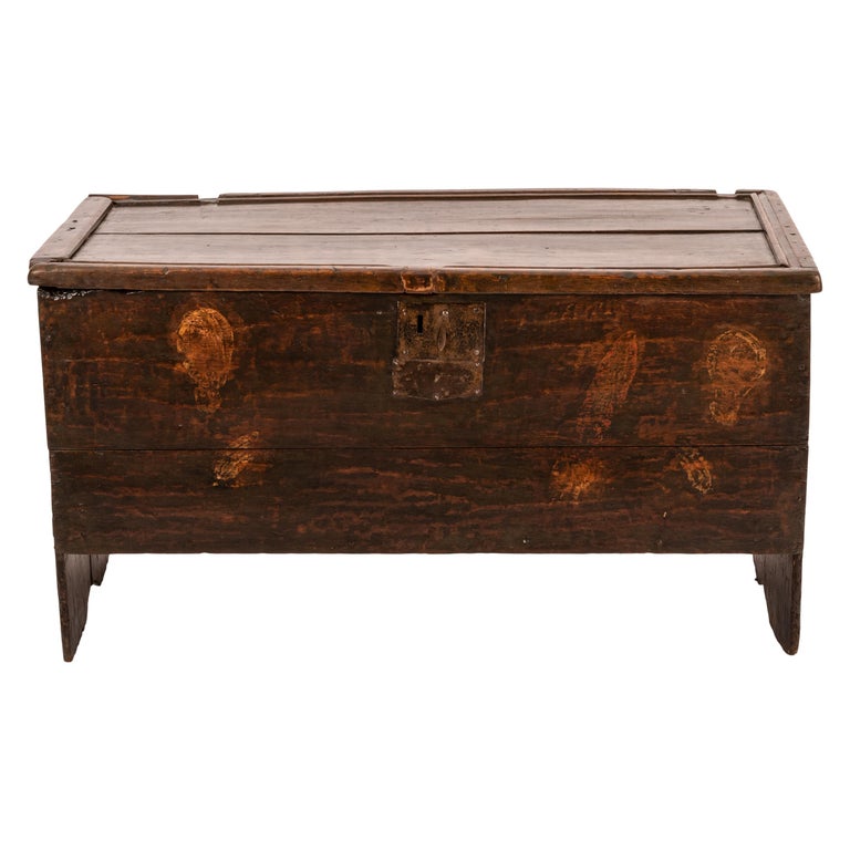 Antique Tudor Elizabethan Henry VIII Oak Sword Six Plank Coffer Chest ...