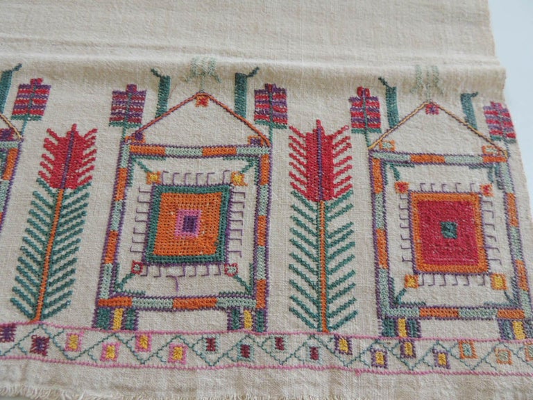 Antique Turkish Embroidered Colorful Textile at 1stDibs
