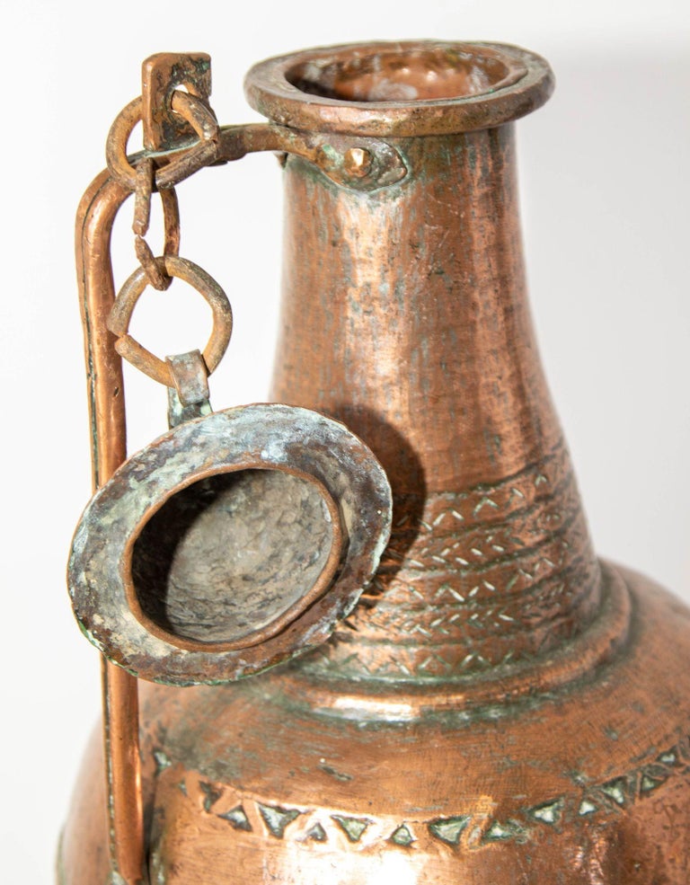 Antique Turkish Middle Eastern Copper Hammered Oversized Water Pot 19th ...