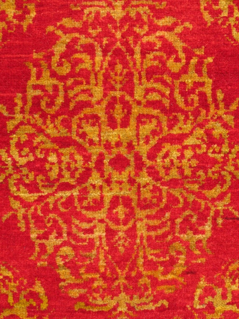 Antique Turkish Ottoman Rug With Floral Medallion in Red and Gold For ...