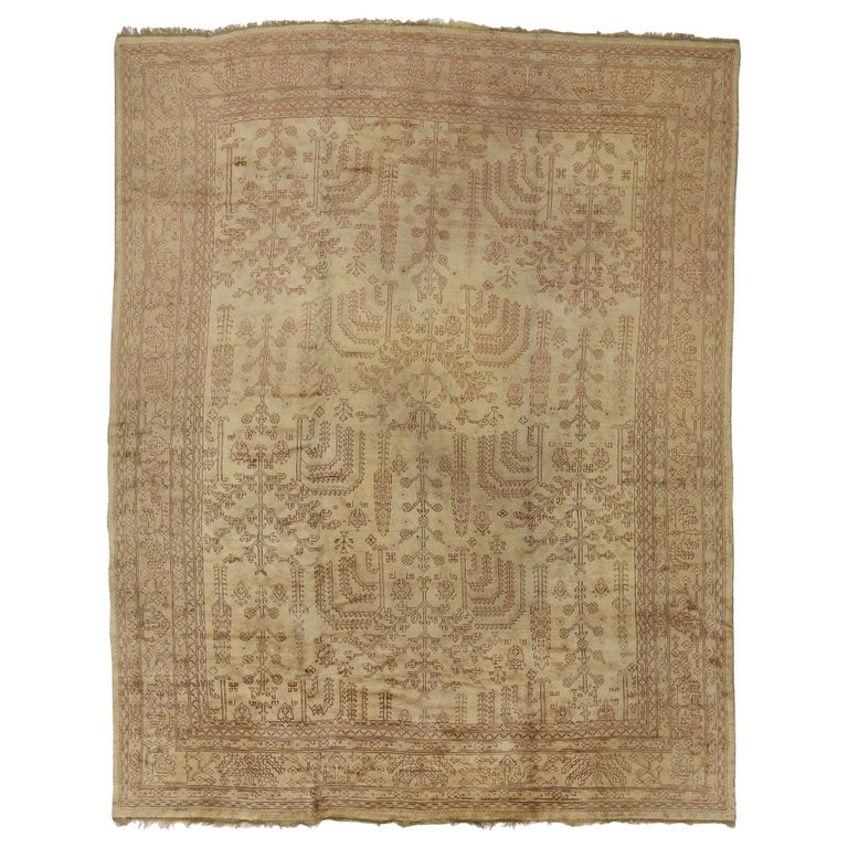 Antique Turkish Oushak Area Rug with Amish Shaker Style at 1stDibs