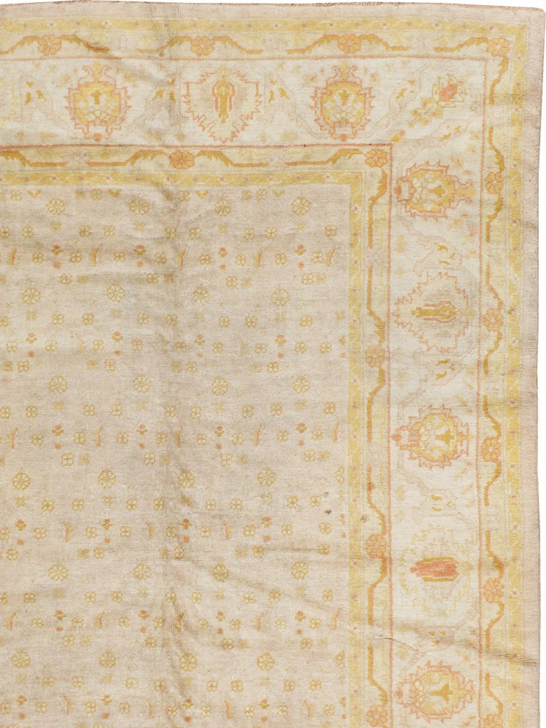 Antique Turkish Oushak Carpet For Sale at 1stDibs