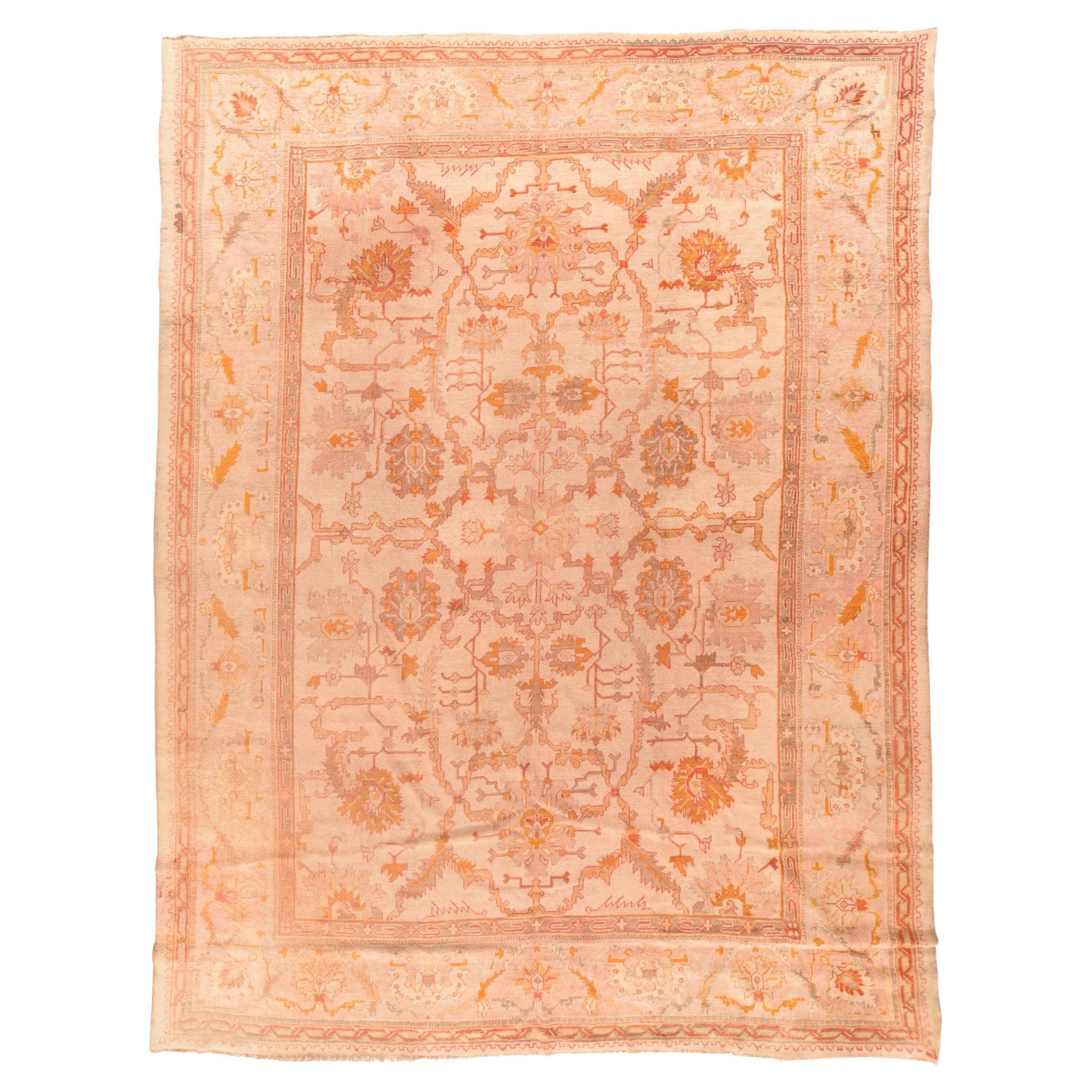 Antique Cream Turkish Rug - 344 For Sale on 1stDibs