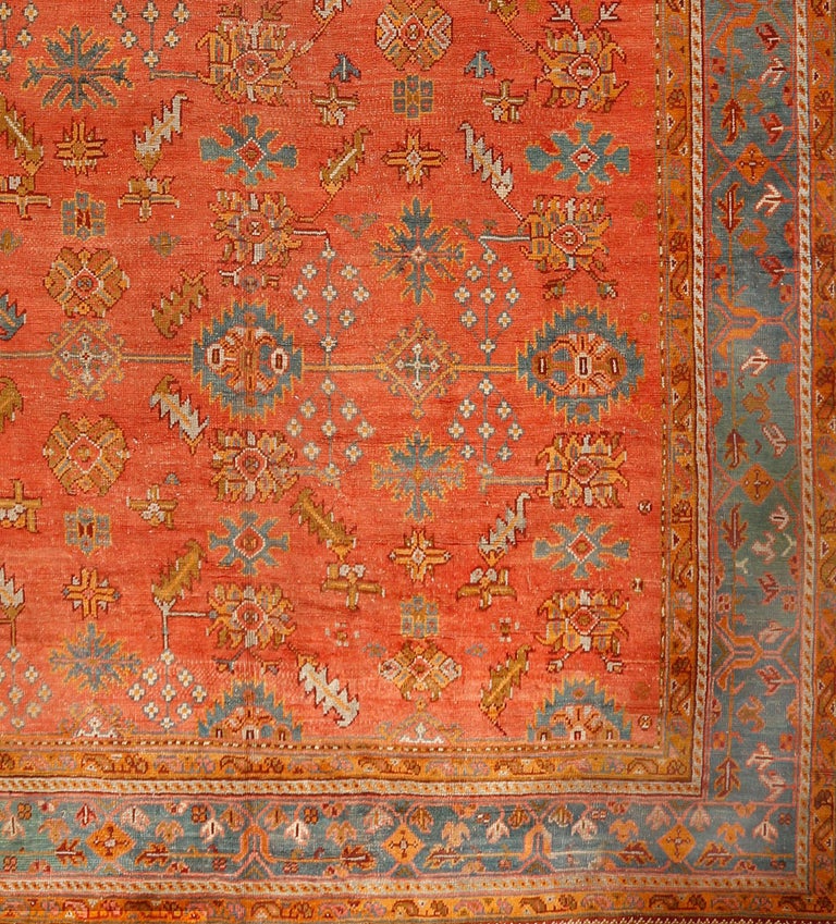 Antique Turkish Oushak Rug 12'4x20'6 For Sale at 1stDibs