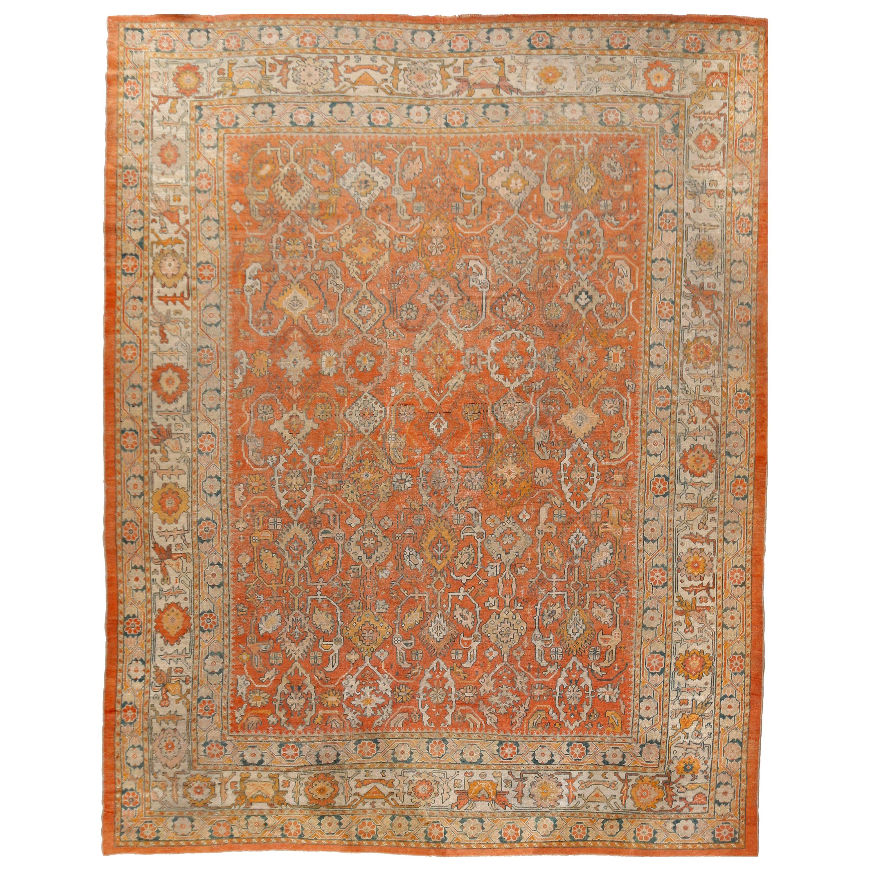 Antique Turkish Oushak Rug circa 1900 at 1stDibs