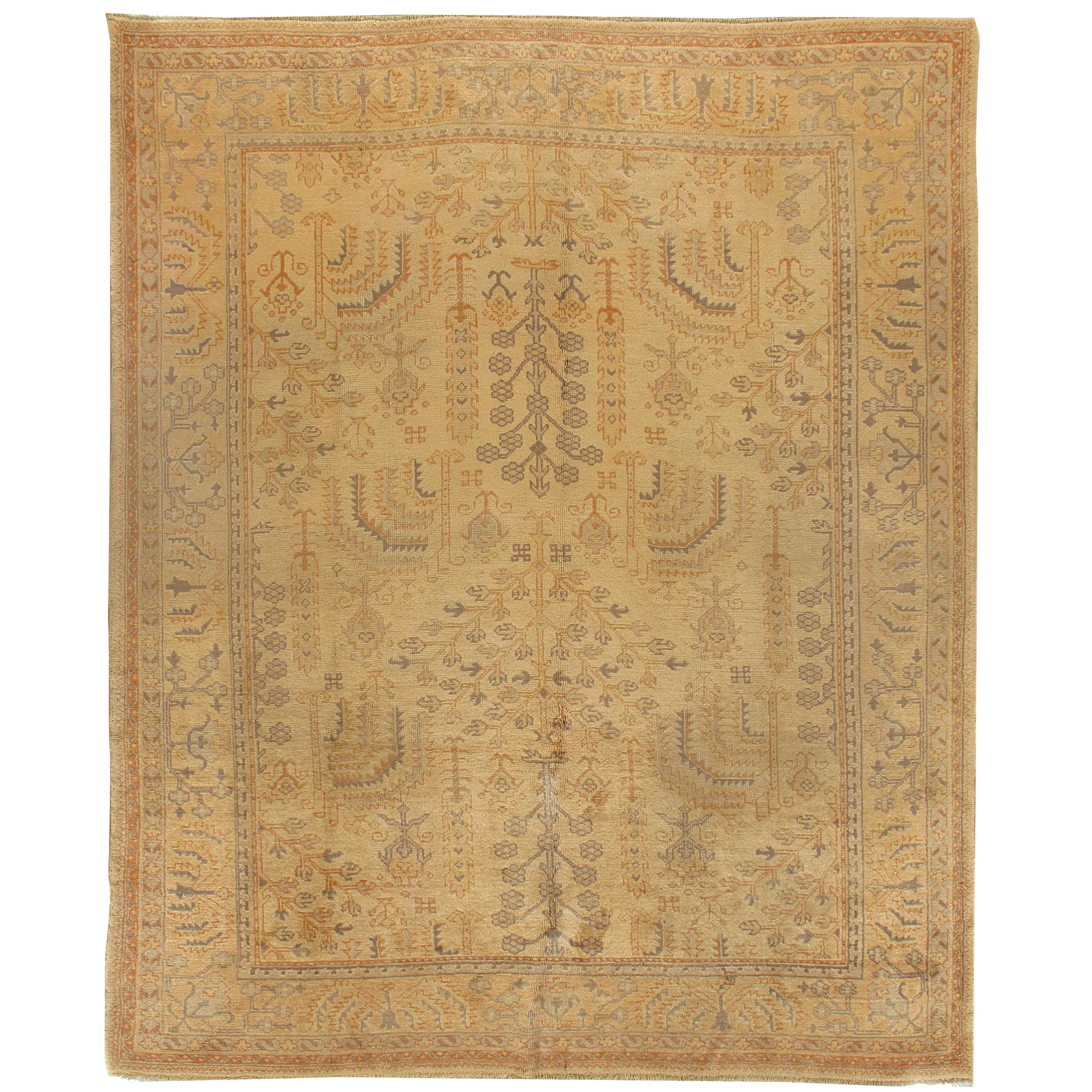 Antique Green Oushak Carpet, Circa 1910s For Sale at 1stdibs